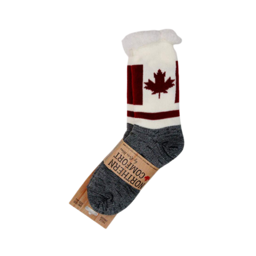 105056_SOCK-CANADA FLAG-ADULT ABS SOL – Canadian Museum of History Boutique